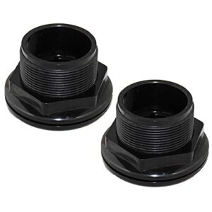 odyssea 1-1/2 bulkhead fitting 1.50 inch slip x slip gasket abs aquarium pond filters (2 pack)