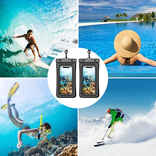 Syncwire Waterproof Phone Pouch, 2 Pack IPX8 Universal Waterproof Case Underwater Dry Bag Compatible with iPhone 13 12 Pro Max SE2 11 Pro XR X 8 7 6s Plus Galaxy S21 S10 Note 10 Google Pixel Up to 7"