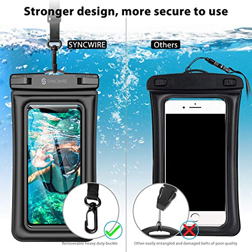 Syncwire Waterproof Phone Pouch, 2 Pack IPX8 Universal Waterproof Case Underwater Dry Bag Compatible with iPhone 13 12 Pro Max SE2 11 Pro XR X 8 7 6s Plus Galaxy S21 S10 Note 10 Google Pixel Up to 7"