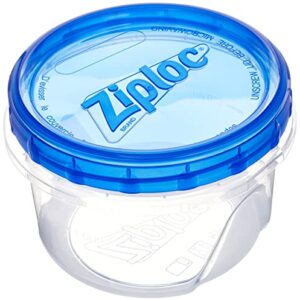 Ziploc Twist N Loc Food Storage Meal Prep Containers Reusable for Kitchen Organization, Dishwasher Safe, Small Round, 6 Count