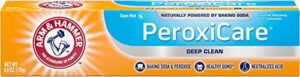 arm & hammer peroxicare tartar control toothpaste baking soda & peroxide, fresh mint 6 oz (pack of 2)