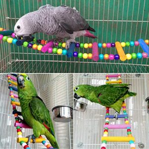 SONYANG Wood Climbing Ladder Toy for Bird Parrot Budgie Parakeet Cockatiel Macaw African Grey Cockatoo Cage Perch