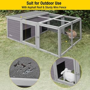 Aivituvin Rabbit Hutch Outdoor Large, Bunny Cage Indoor for 2 Rabbits, Poultry Playpen Duck Cage Playpen for Small Animals with Easy to Clean PVC Layer