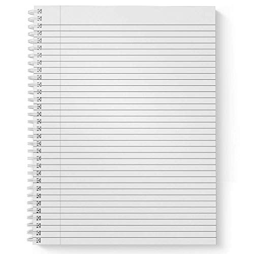 Softcover Work Hard 8.5" x 11" Motivational Spiral Notebook/Journal, 120 College Ruled Pages, Durable Gloss Laminated Cover, White Wire-o Spiral. Made in the USA