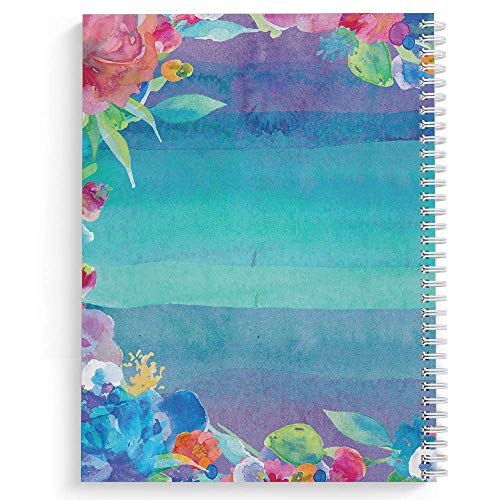 Softcover Work Hard 8.5" x 11" Motivational Spiral Notebook/Journal, 120 College Ruled Pages, Durable Gloss Laminated Cover, White Wire-o Spiral. Made in the USA