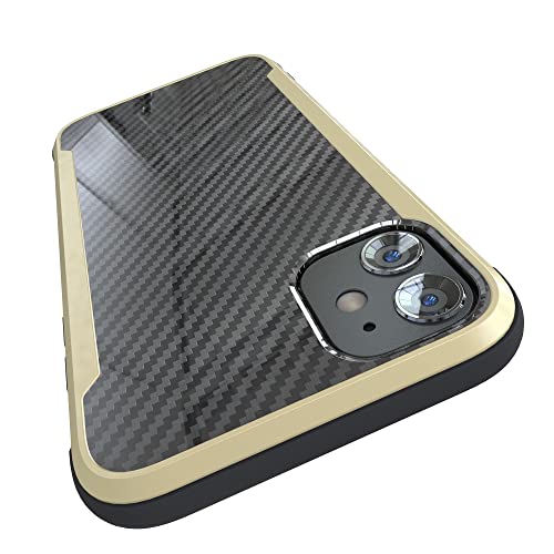 Nicexx Designed for iPhone 11 Case with Carbon Fiber Pattern, 12ft. Drop Tested, Wireless Charging Compatible - Gold