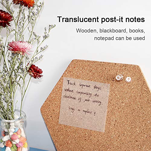 Multibey Transparent Sticky Notes Pad, 3x3" Waterproof Self-Adhesive Clear Memo Message Reminder, 10 Packs 500 Sheets (3 x 3 Inches)