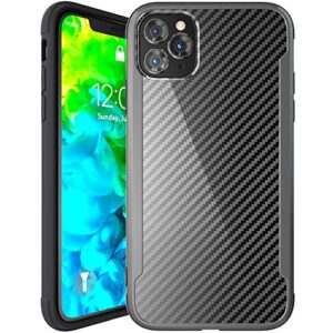 nicexx designed for iphone 11 pro case with carbon fiber pattern, 12ft. drop tested, wireless charging compatible - black