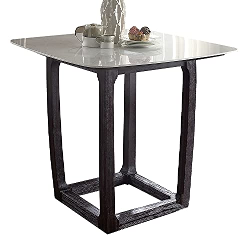 Acme Furniture Razo Counter Height Table, Marble & Weathered Espresso