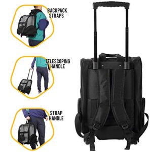 KOPEKS Deluxe Backpack Pet Travel Carrier with Double Wheels - Black - Large, KPS-1114