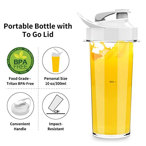 La Reveuse Personal Blender for Shakes and Smoothies 200 Watt with Magnetic Drive Technology 10 oz BPA-Free Portable Travel Bottle (White)