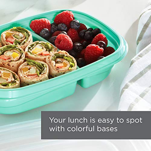 Rubbermaid 50-Piece Food Storage Containers with Lids for Lunch, Meal Prep, and Leftovers, Dishwasher Safe, Teal Splash