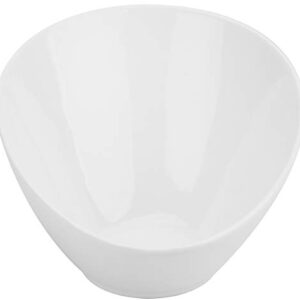 Yesland 2 Pack Porcelain Angled Serving Bowls - 26 Oz White Salad Bowls - Ceramic Pasta Bowls for Cereal, Soup, Salad, Rice, Prep