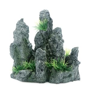 aqua kt aquarium mountain cichlid stone rock betta fish hide natural view for marine or freshwater aquarium landscape large fish tank decoration, pack of 1