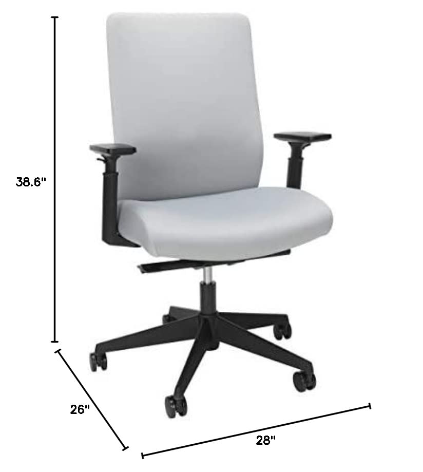 HON Basyx Biometryx Commercial-Grade Fabric Upholstered Task Chair, Grey