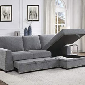 Lexicon Winona Sectional Sofa with Right Side Chaise, Gray