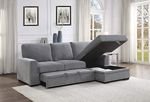 Lexicon Winona Sectional Sofa with Right Side Chaise, Gray