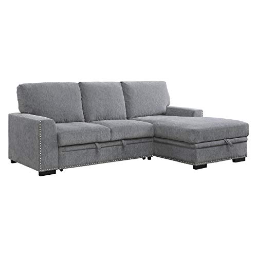 Lexicon Winona Sectional Sofa with Right Side Chaise, Gray