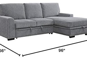 Lexicon Winona Sectional Sofa with Right Side Chaise, Gray