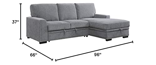 Lexicon Winona Sectional Sofa with Right Side Chaise, Gray