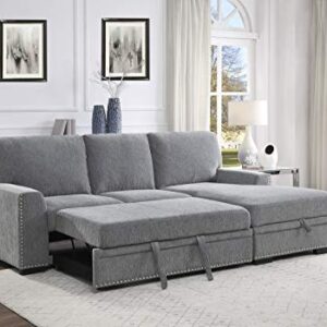 Lexicon Winona Sectional Sofa with Right Side Chaise, Gray