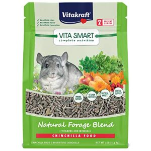 vitakraft vita smart chinchilla food - vitamin-fortified complete nutrition - natural forage blend - timothy hay pellets for chinchillas