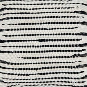 Fennco Styles Zebra Chindi Design 100% Cotton Decorative Throw Pillow Cover & Insert 22 x 22 Inch - Black & White Textured Accent Pillow for Home, Couch, Living Room and Office Décor