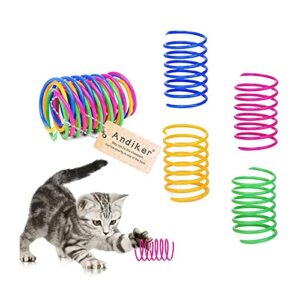 andiker cat spiral spring, 12 pc cat creative toy to kill time and keep fit interactive cat toy durable heavy plastic spring colorful springs cat toy for swatting, biting, hunting kitten toys