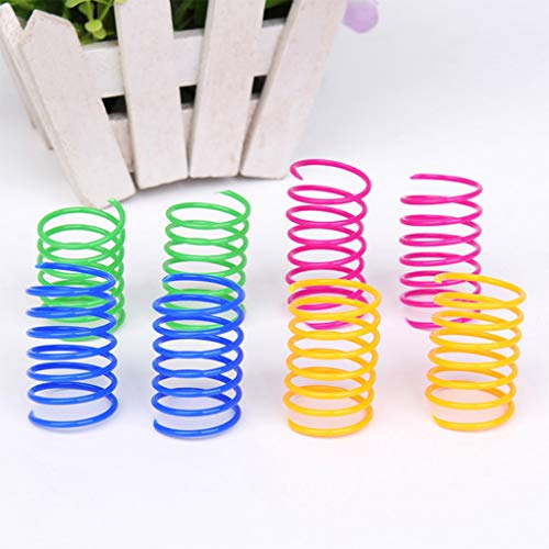 Andiker Cat Spiral Spring, 12 Pc Cat Creative Toy to Kill Time and Keep Fit Interactive cat Toy Durable Heavy Plastic Spring Colorful Springs Cat Toy for Swatting, Biting, Hunting Kitten Toys