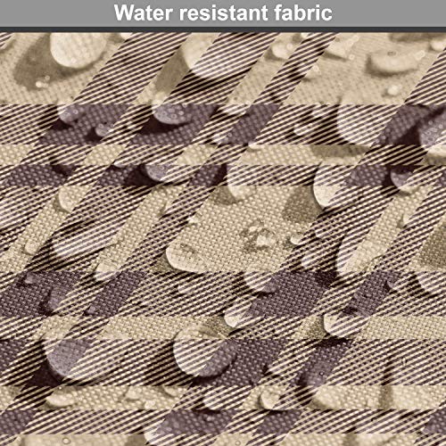 Ambesonne Scottish Tartan Fabric by The Yard, Retro Theme Art Old Fashion Check Plaid Pattern Geometric Design, Water Resistant Material for Outdoor Cushion Decorative Home Accents, 1 Yard, Tan Brown