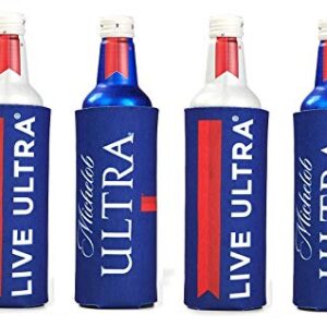 Michelob Ultra Live Ultra 16oz Aluminum Slim Bottle Coolie Cooler Can Huggie Set of 4