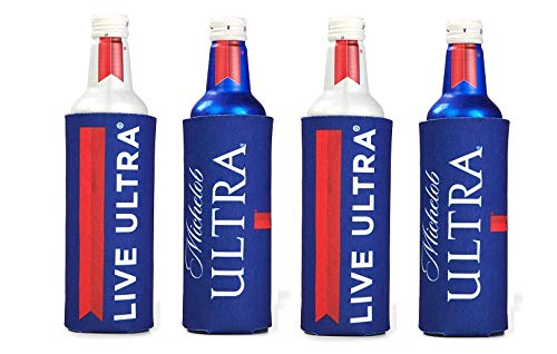 Michelob Ultra Live Ultra 16oz Aluminum Slim Bottle Coolie Cooler Can Huggie Set of 4