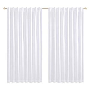 Bedding Craft White Cotton Curtains Set of 2, Textured Slub Curtain 50x96 inch,Cotton Curtains,tab top Curtains,White Cotton Curtains,White Panel Curtains,Cotton Duck Curtains,tab top Curtains