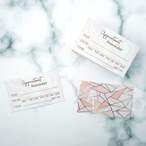 RXBC2011 Appointment Reminder Cards Marble pink and gold Pack of 100