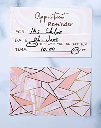 RXBC2011 Appointment Reminder Cards Marble pink and gold Pack of 100