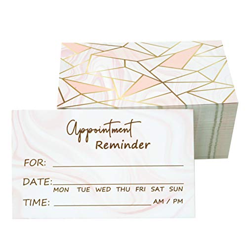 RXBC2011 Appointment Reminder Cards Marble pink and gold Pack of 100