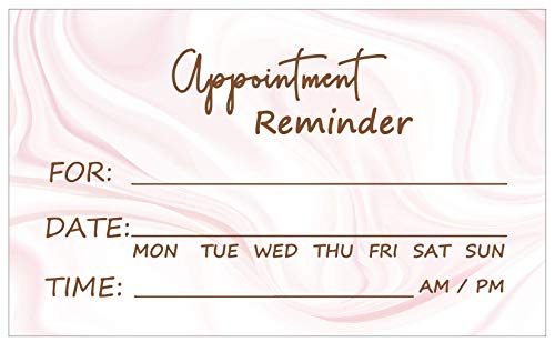 RXBC2011 Appointment Reminder Cards Marble pink and gold Pack of 100