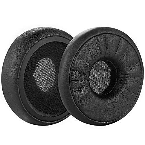 Geekria QuickFit Protein Leather Replacement Ear Pads for AKG N60NC Wireless Headphones Earpads, Headset Ear Cushion Repair Parts (Black)