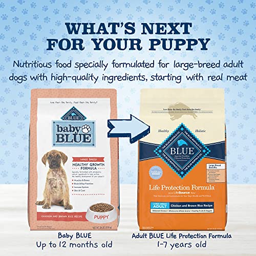 Blue Buffalo Baby BLUE Healthy Growth Formula Natural Large Breed Puppy Dry Dog Food, Chicken and Brown Rice Recipe 24-lb