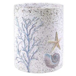 avanti linens - wastebasket, decoartive trash can, sea inspired home decor (coastal terrazo collection)