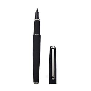 hongdian 517d matte black fountain pen extra fine nib, warrior series, classic design with converter and metal box