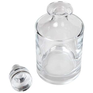 Lily's Home Glass Decanter for Whiskey, Bourbon, Brandy, Wine or Any Other Liquor or Beverage. With a Glass Stopper. Round, Stylish and Functional Piece (26 Ounces)