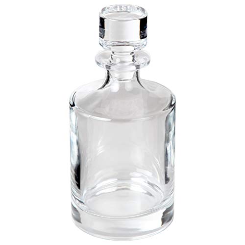 Lily's Home Glass Decanter for Whiskey, Bourbon, Brandy, Wine or Any Other Liquor or Beverage. With a Glass Stopper. Round, Stylish and Functional Piece (26 Ounces)