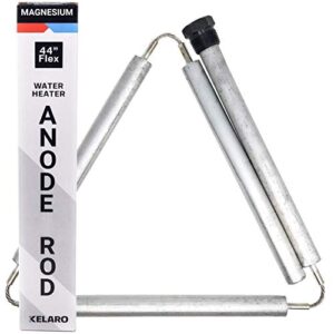 magnesium water heater anode rod (44 inch flexible) 3/4" npt thread for rheem, reliance, richmond, kenmore, ge by kelaro