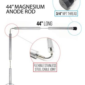 Magnesium Water Heater Anode Rod (44 inch Flexible) 3/4" NPT Thread for Rheem, Reliance, Richmond, Kenmore, GE by Kelaro