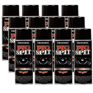 pig spit original for use on motors, transmissions, vinyl and black plastic trim components and tires, 9 oz, 12-pack