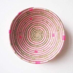 small african basket: muyaga/rwanda basket/woven bowl/sisal & sweetgrass basket/pinks, sweetgrass