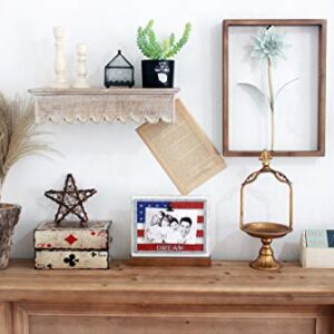 Funerom Rustic 16.5×6.3×3.85 inch Small Wood Wall Shelf Floating Shelves Wall Mounted Display Picture Ledge