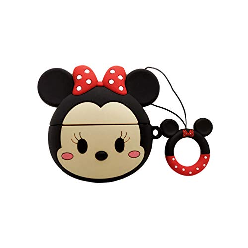 AKXOMY Compatible with Airpods Pro Case Cover,Cute 3D Funny Cartoon Minnie Mouse Airpods Pro Case,Kawaii Fun Lovely Design Skin,Cases for Girls Kids Teens Boys Air pods Pro (Q-Minnie)