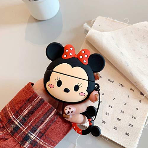 AKXOMY Compatible with Airpods Pro Case Cover,Cute 3D Funny Cartoon Minnie Mouse Airpods Pro Case,Kawaii Fun Lovely Design Skin,Cases for Girls Kids Teens Boys Air pods Pro (Q-Minnie)